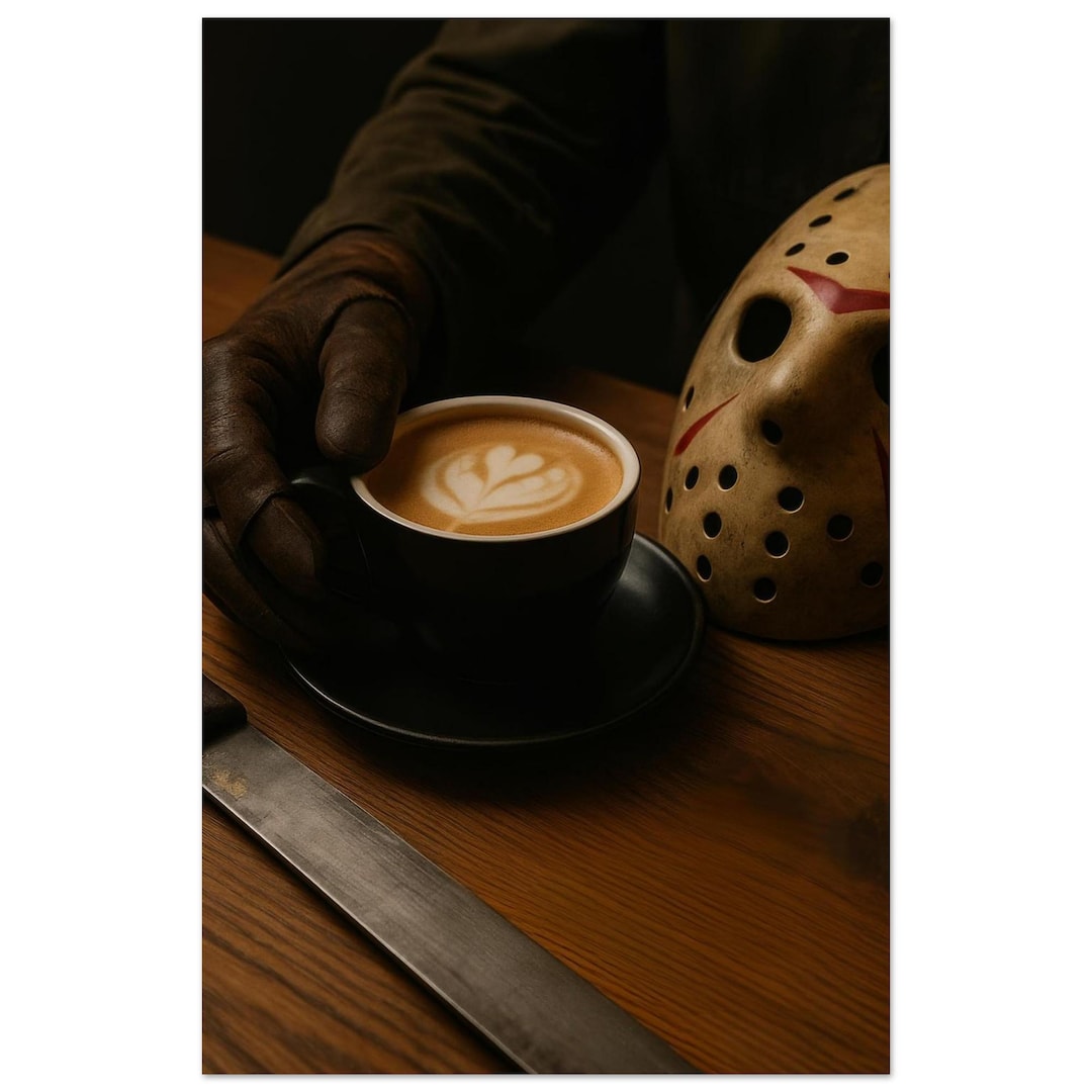 Cappuccino With Jason: Fine Art Poster Print - Friday the 13th Horror ...