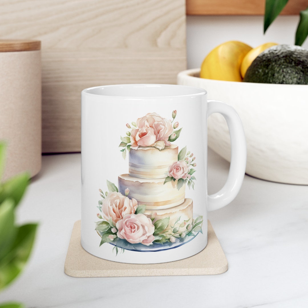 11oz Wedding Cake Mug, Gifts for Bride, Bridal Party Gift, Wedding Gift ...