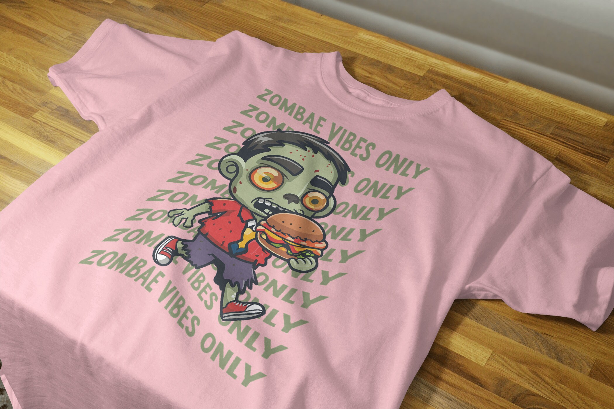 Zombae Vibes Only Shirt, Zombie Shirt, Chibi Shirt, Cartoon Shirt ...