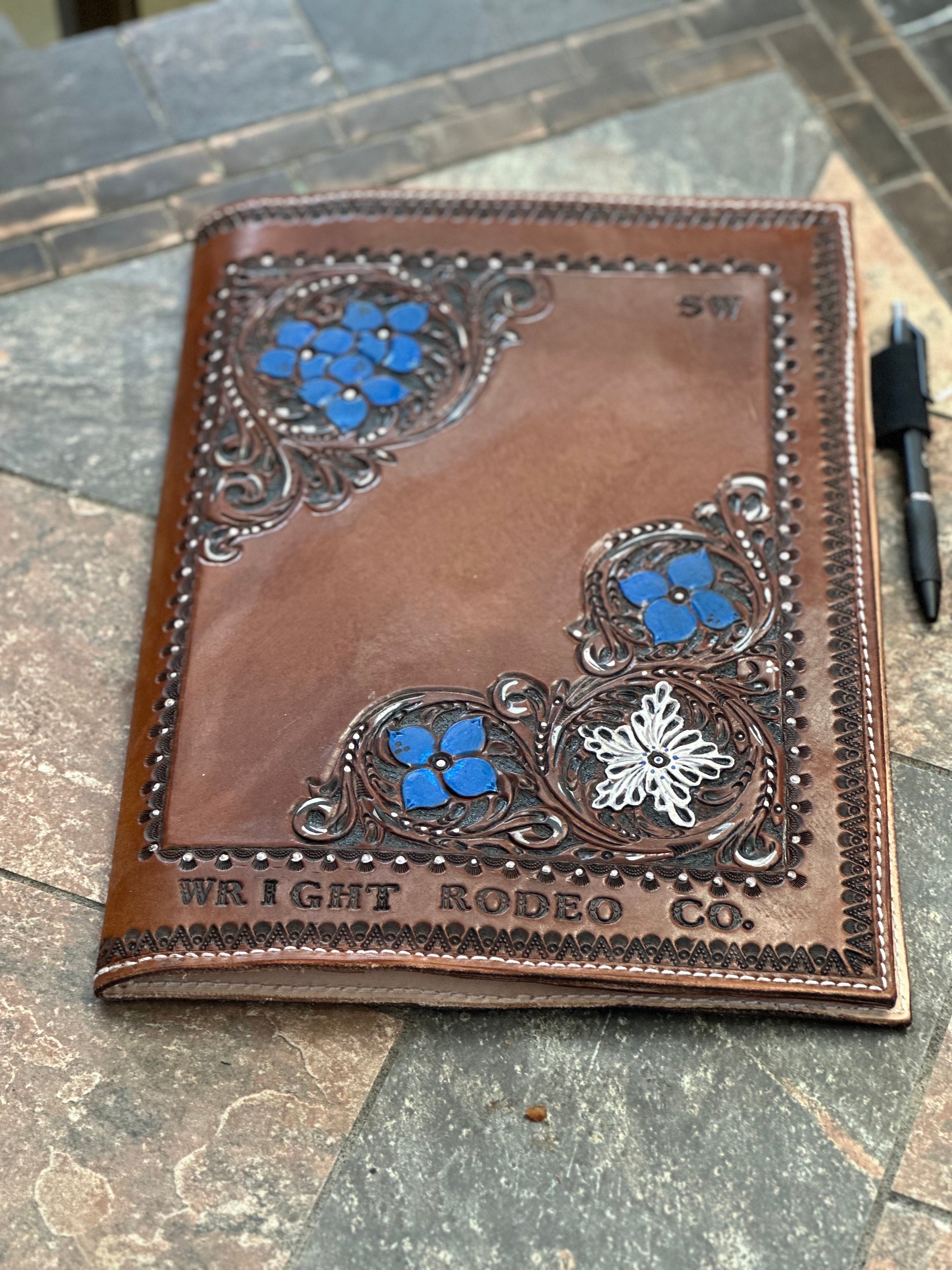 Custom Leather Pad Folio/ Leather Boot Book/ Leather Binder - Etsy