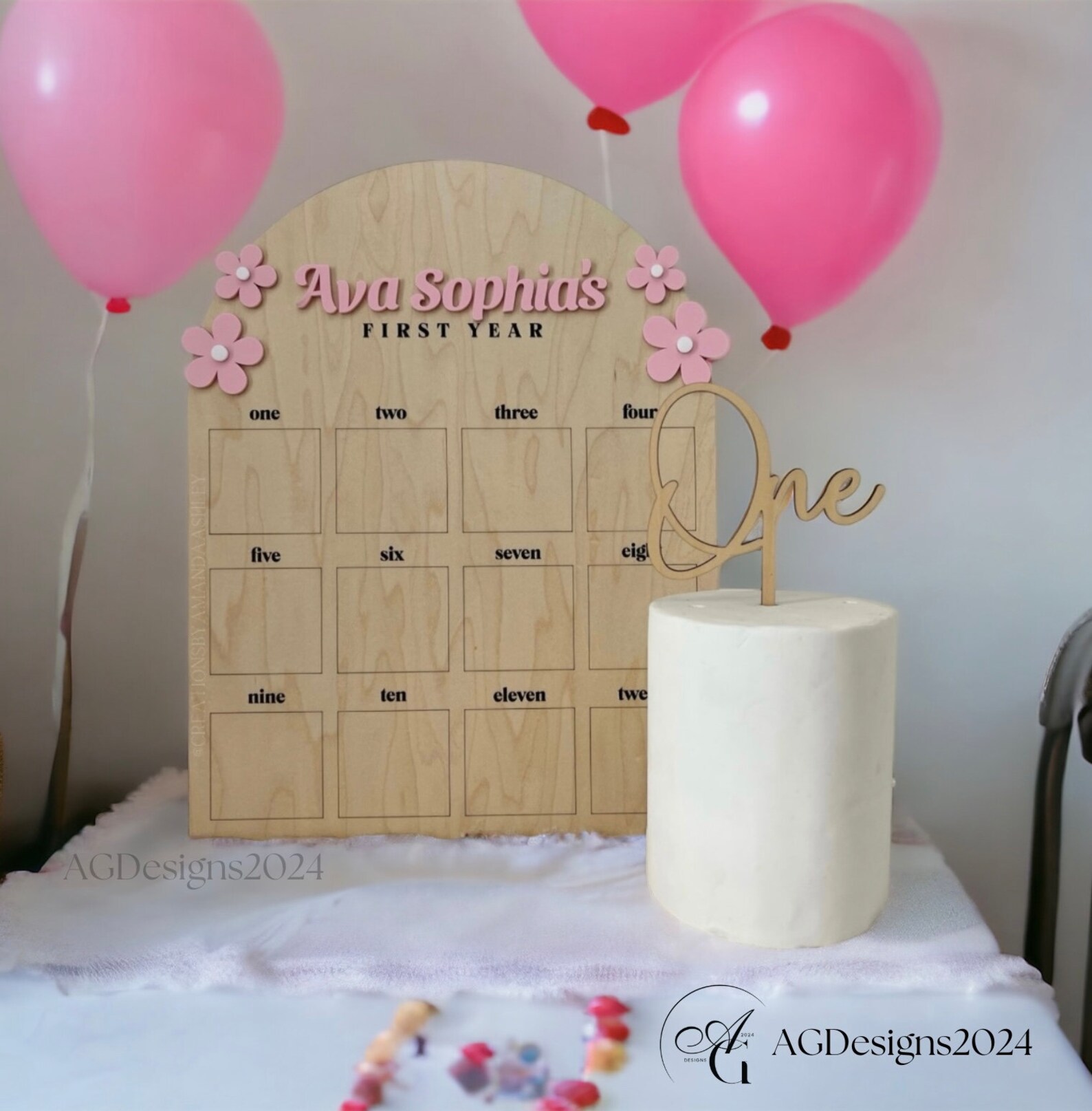Daisy First Year Photo Board, Daisy Party, Daisy Boho Birthday, First ...