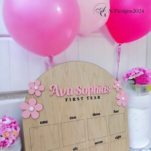 Daisy First Year Photo Board, Daisy Party, Daisy Boho Birthday, First ...