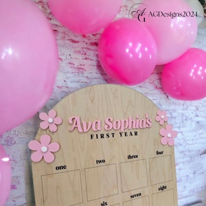 Daisy First Year Photo Board, Daisy Party, Daisy Boho Birthday, First ...