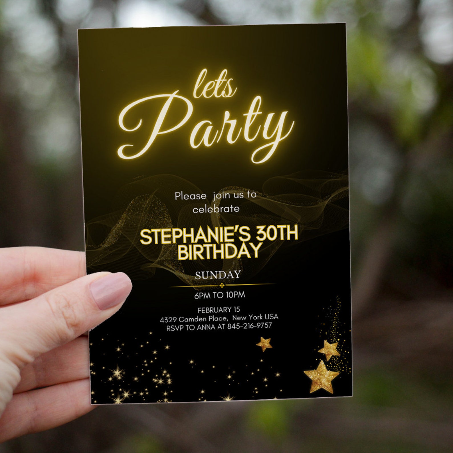 Editable Birthday Party Invitation Template: Elegant Celebration ...