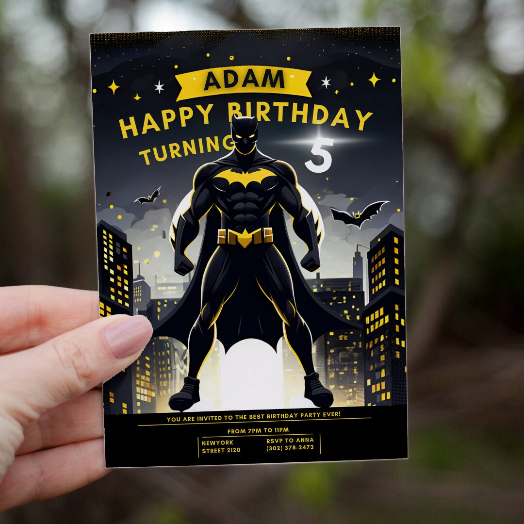 Party Invitation, Birthday Invitation, Superhero Party Invitation, Boys ...