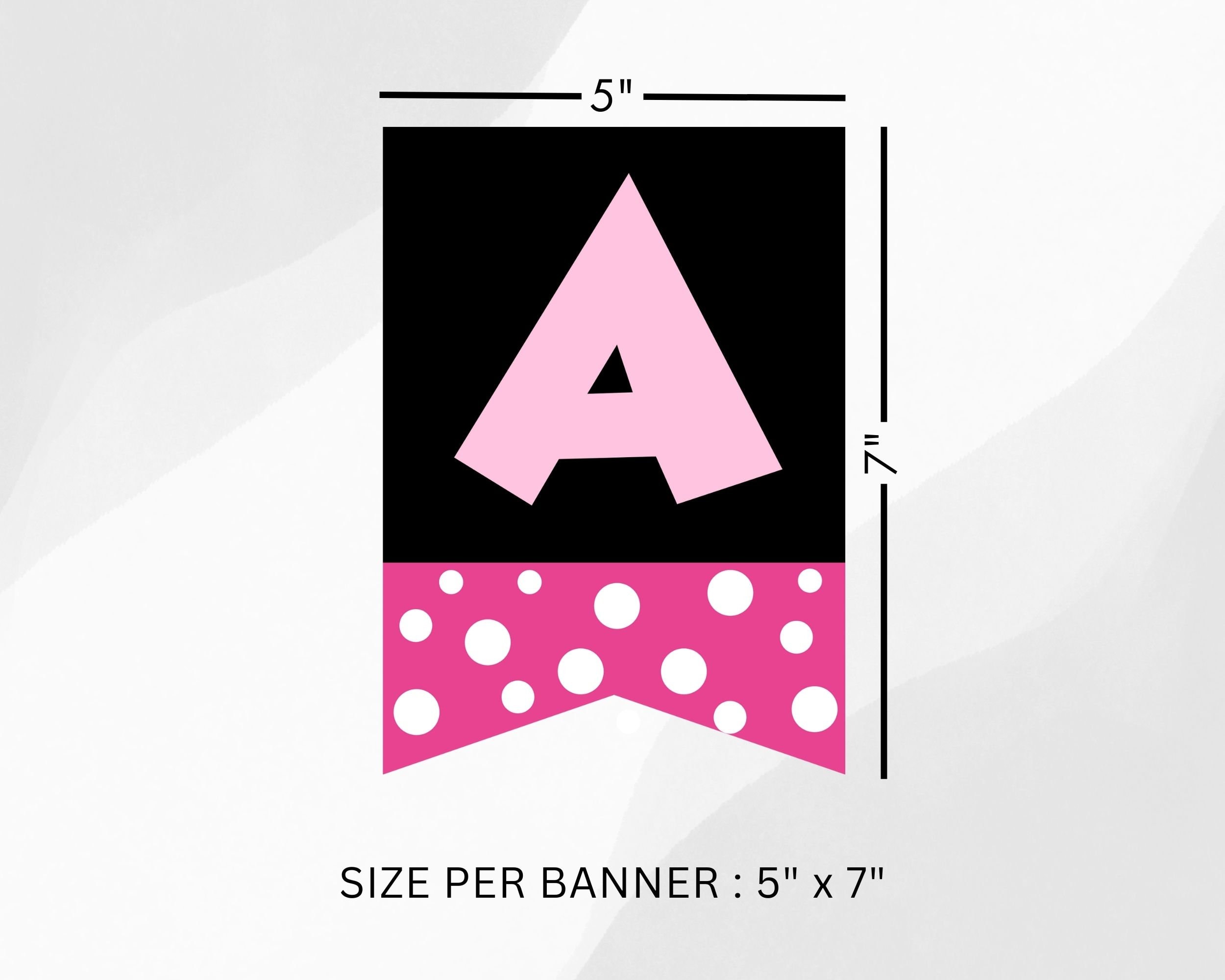 Minnie Mouse Birthday Banner Template | Printable Letters (digital ...
