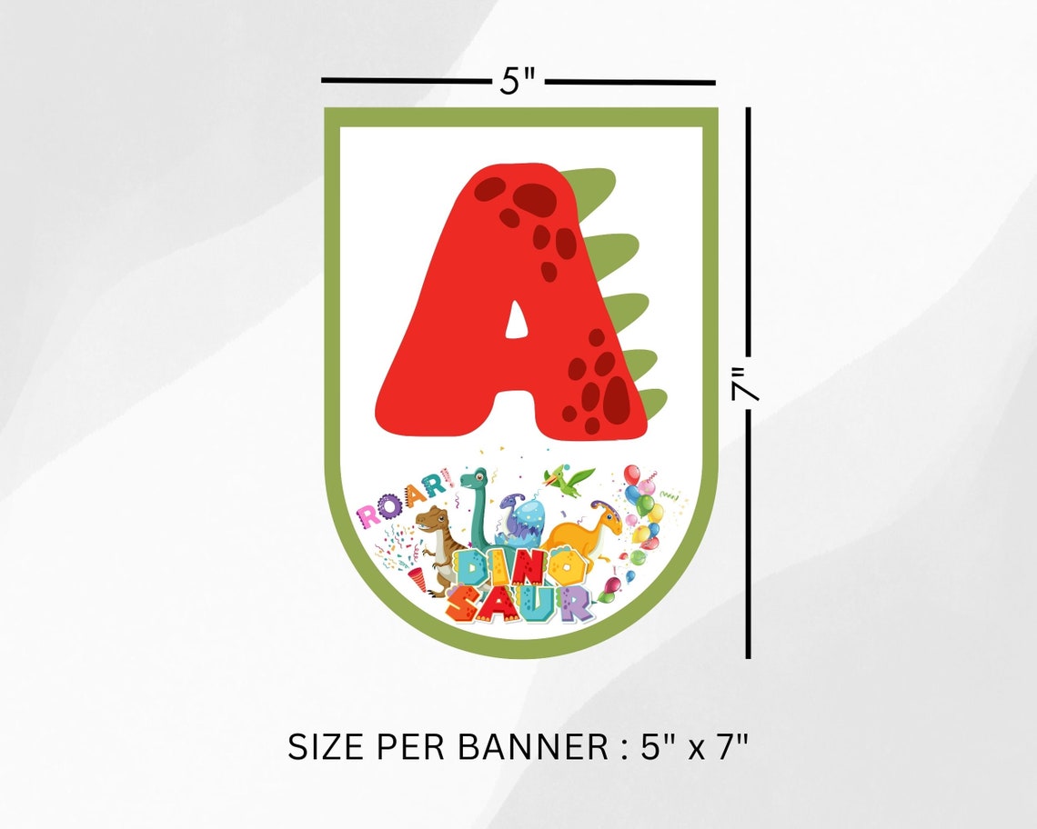 Dinosaur Birthday Banner Template | Printable Alphabet (PDF Download ...