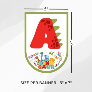 Dinosaur Birthday Banner Template | Printable Alphabet (PDF Download ...