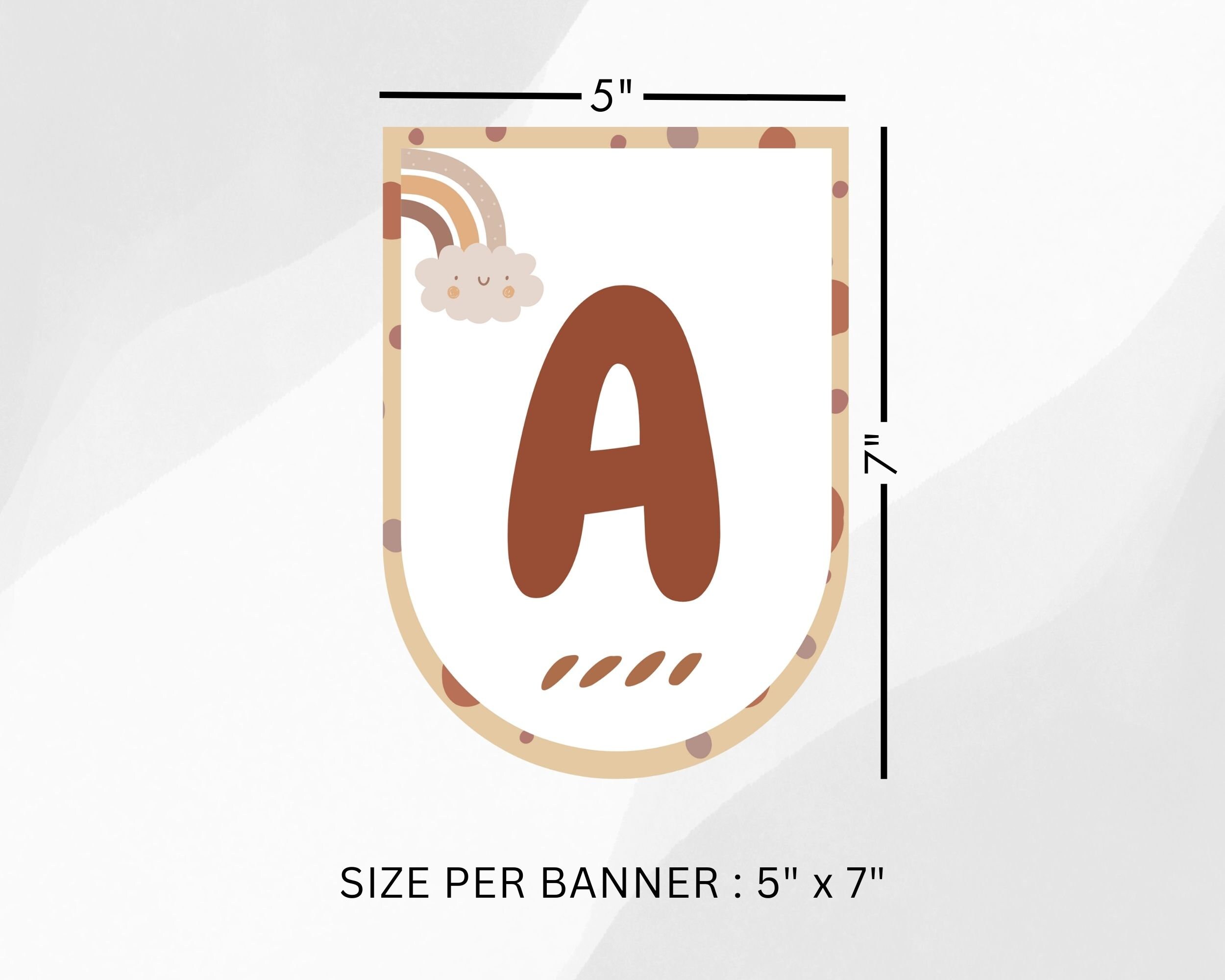 Boho Birthday Banner Template | Printable A-Z Letters (PDF Download) - Etsy