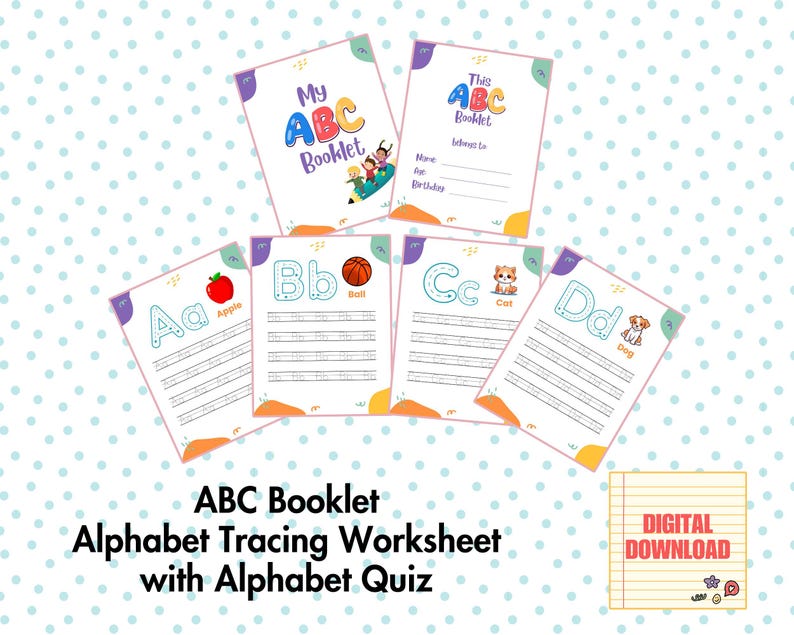 Alphabet Tracing Worksheet | A-Z Handwriting Practice (digital Download ...