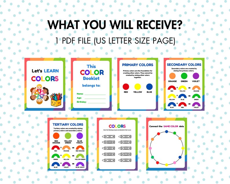 Folleto para colorear con portada y actividades divertidas / Colores ...