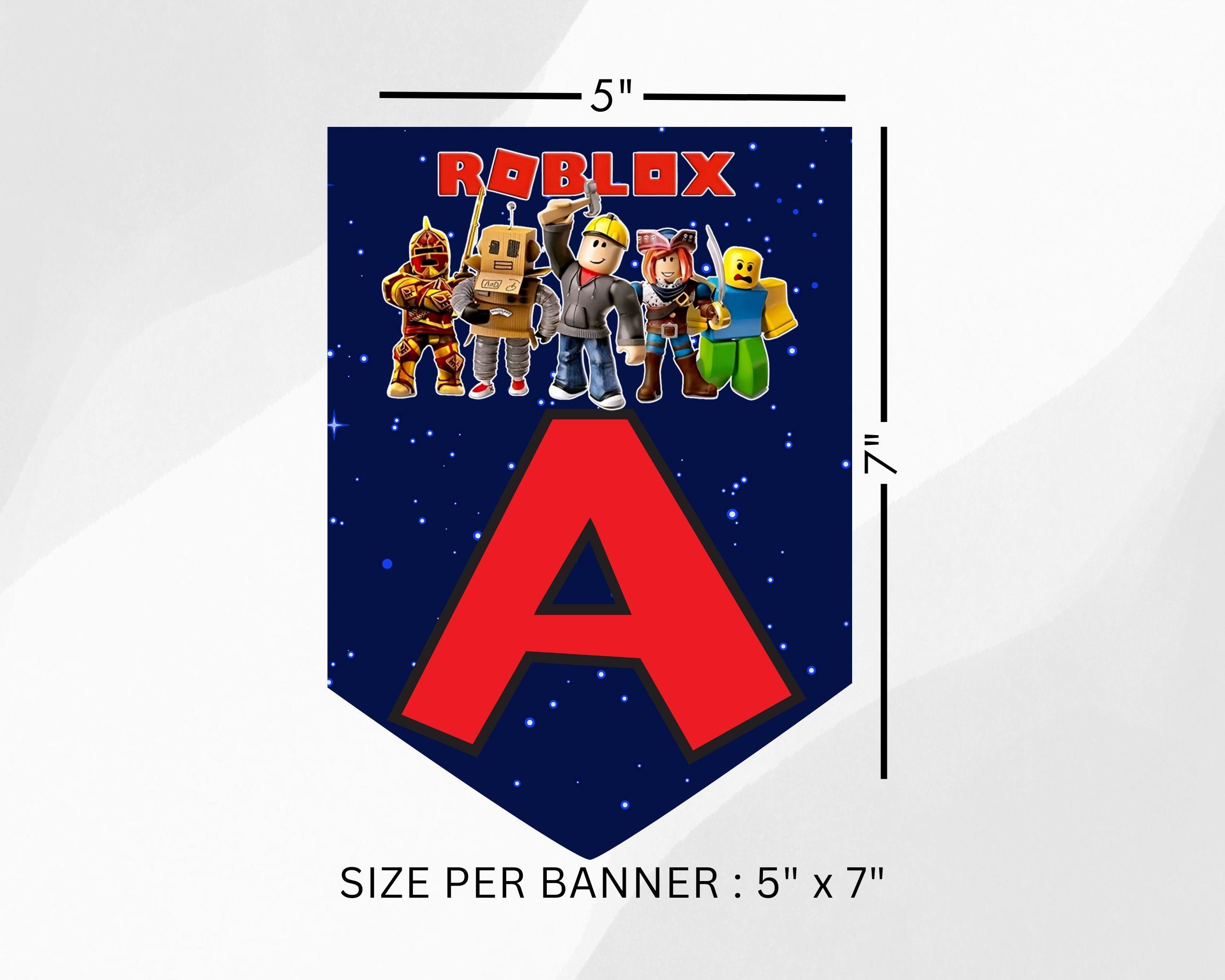 Roblox Birthday Banner Template | Instant PDF Download | A-Z, 0-9 and ...