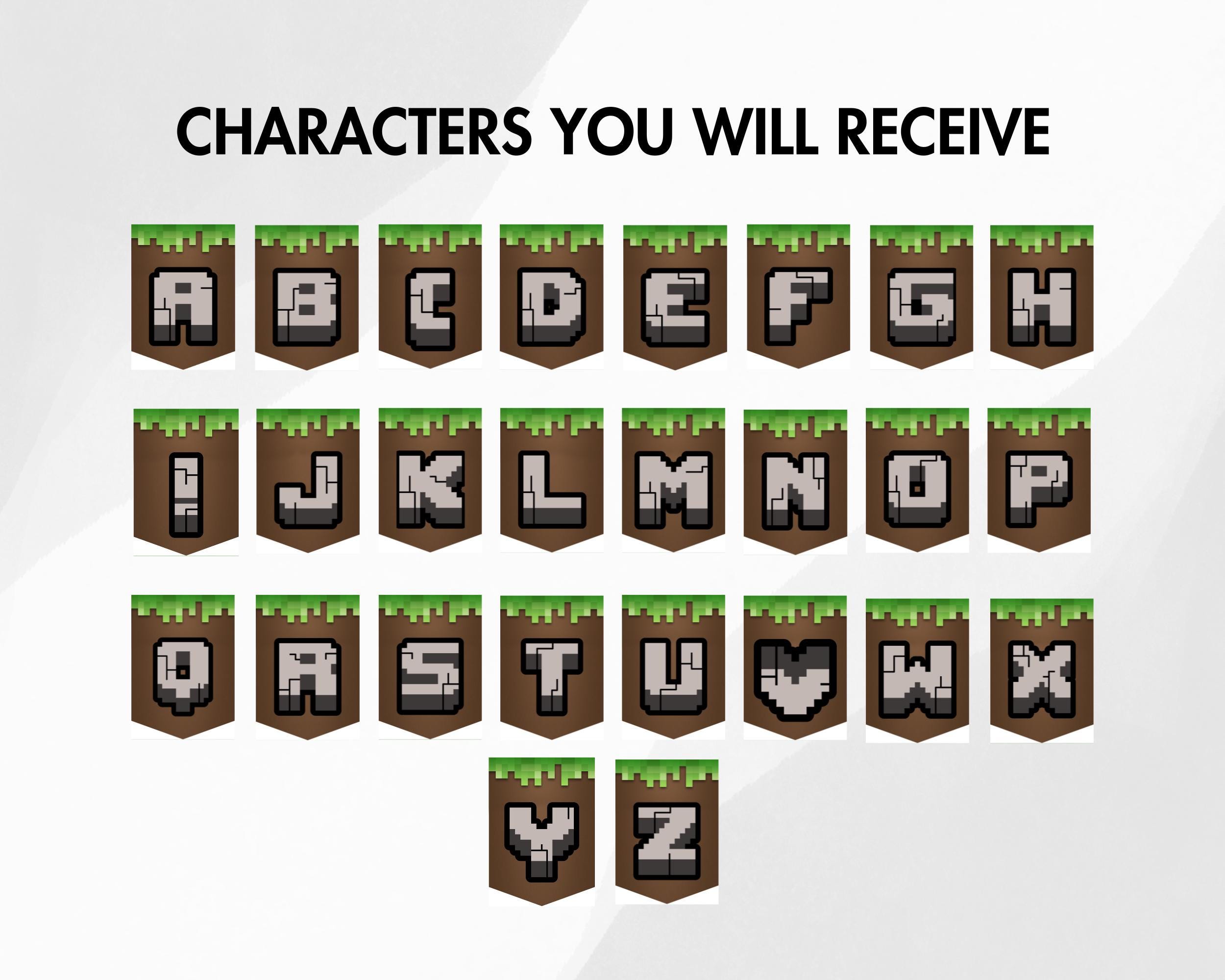 Minecraft Birthday Banner Template | Printable Alphabet, Numbers ...