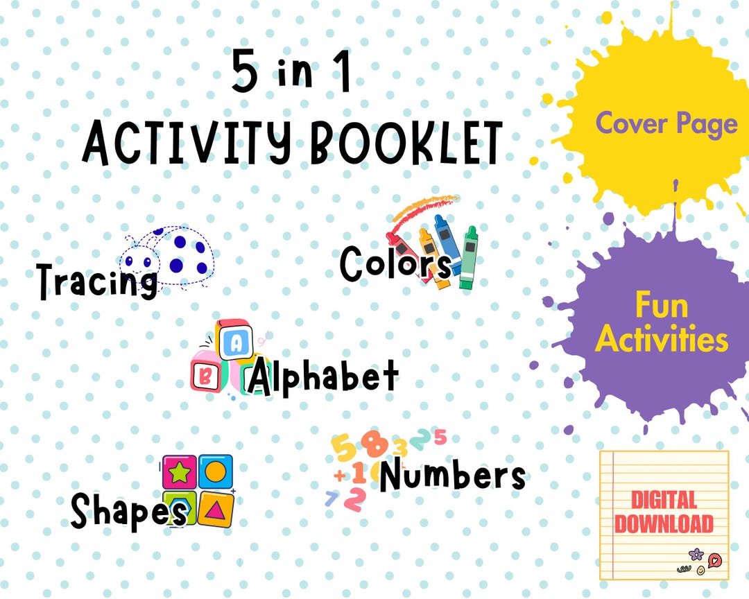 Preschool Activity Booklet: Fun Learning Printables (digital Download ...
