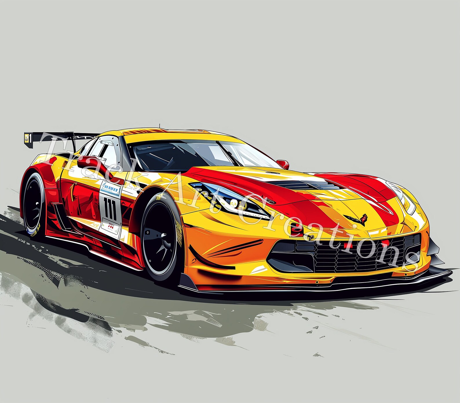 C7 Race Car Concept Art for Sports Bars - Etsy