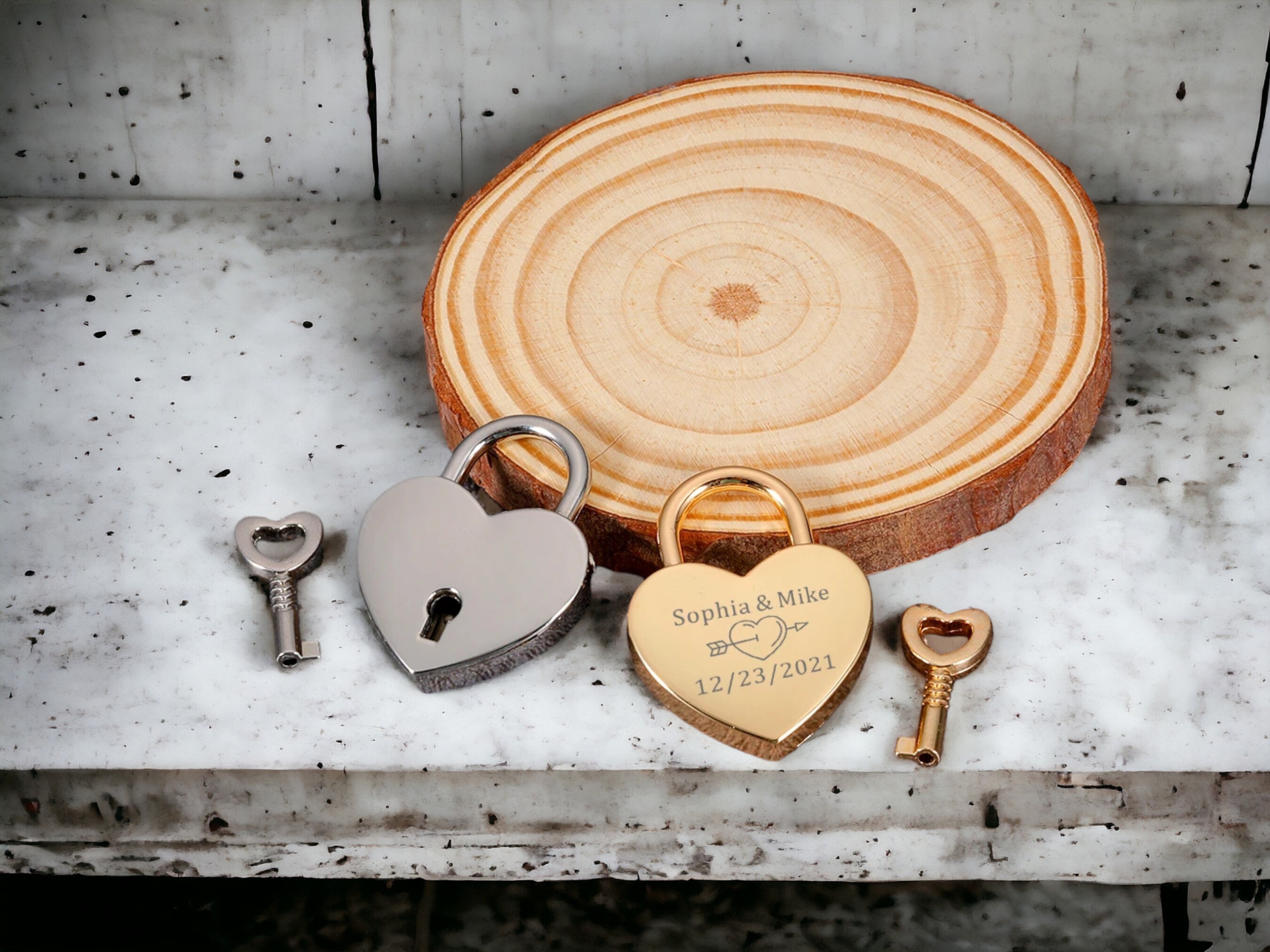 Customized Name Padlock Keychain - Personalized Love Lock With Date ...