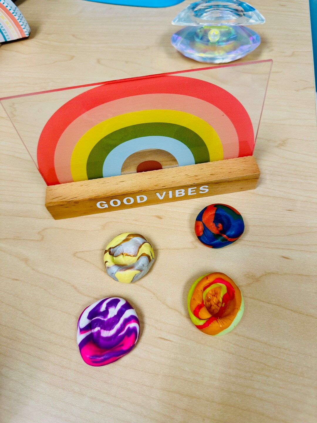 Marbleized Clay Worry Stones Set of 3 Personalized Stones - Etsy