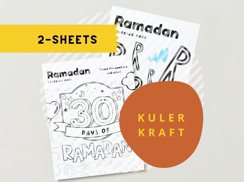 Fun Ramadan Printable Trace and Coloring Worksheet Toddler Nursery Kids ...