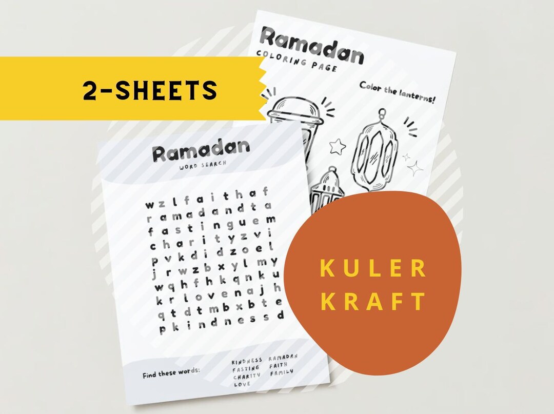 Ramadan Word Search Worksheet Children Kids School Grades 1-3 Muslim ...