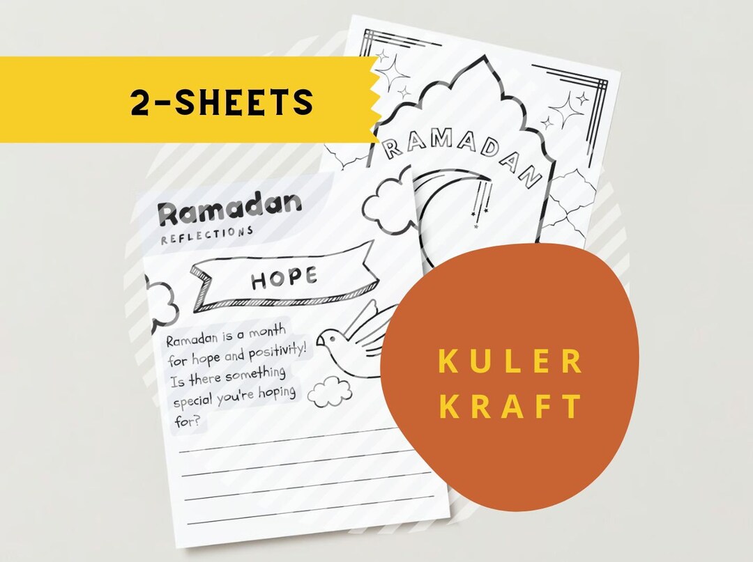 Ramadan Printable Coloring Worksheet Hope Writing Prompt Children Kids ...