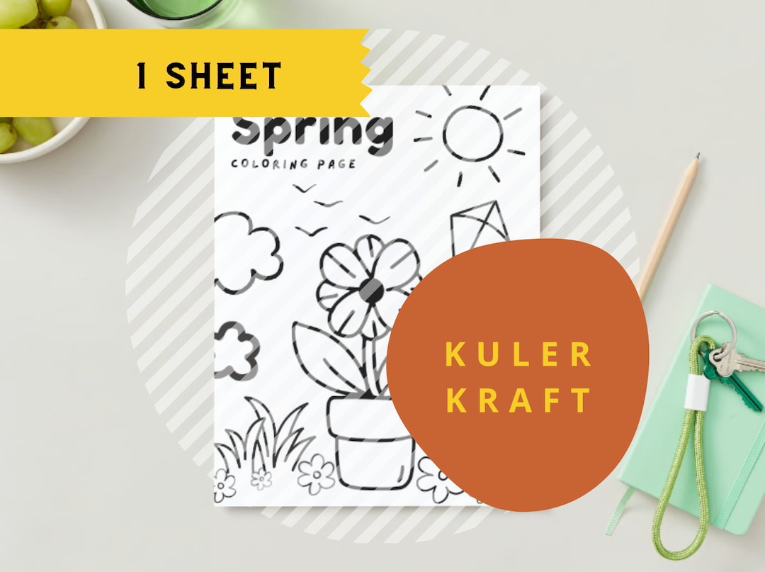 Spring April May Flowers Coloring Printable PDF Digital Download Spring ...
