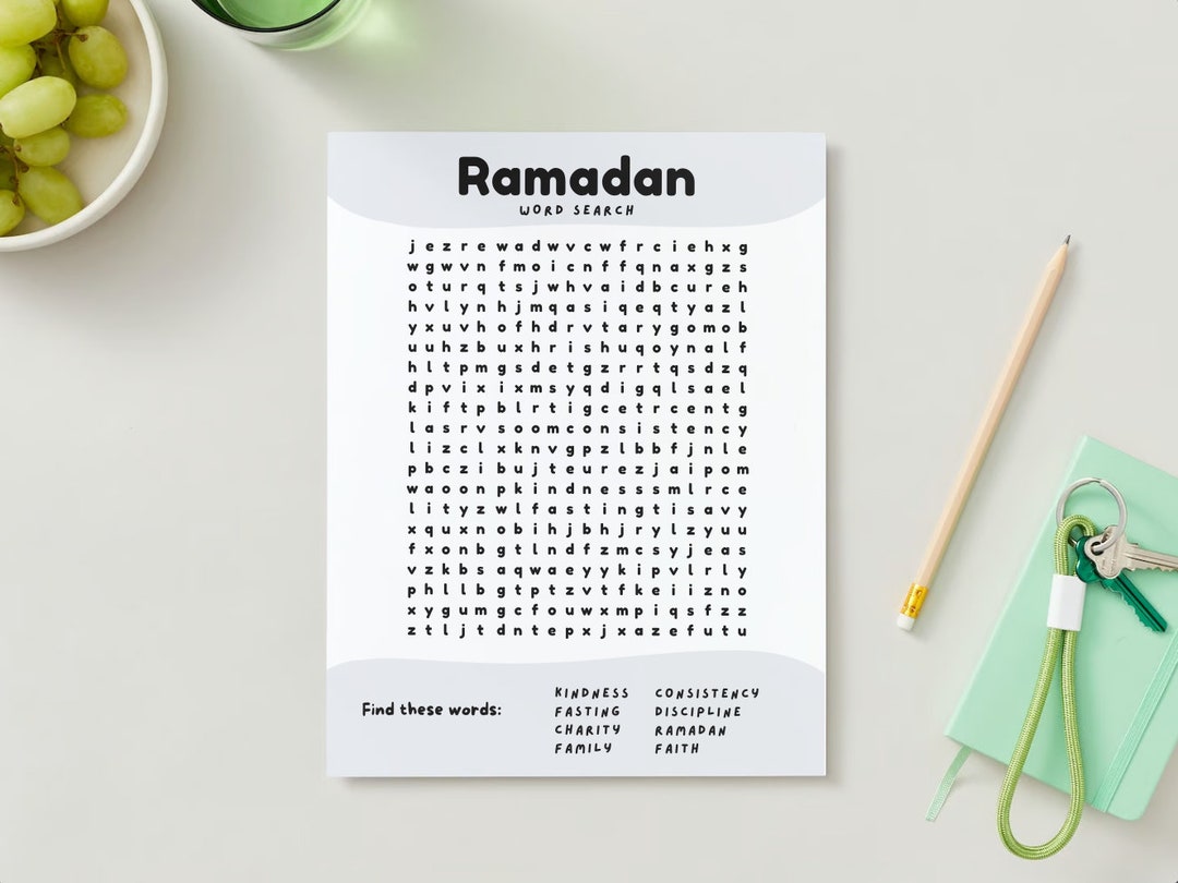 Ramadan Word Search Worksheet Children Kids School Grade 4 Muslim ...