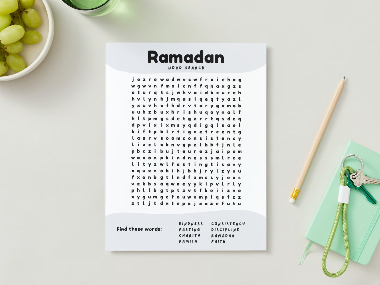 Ramadan Word Search Worksheet Children Kids School Grade 4 Muslim ...