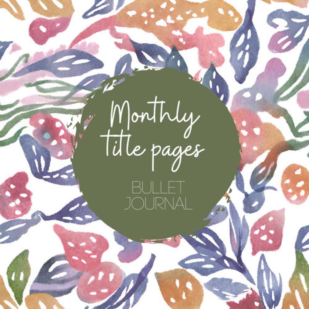 Monthly Cover Pages for Bullet Journal - Etsy