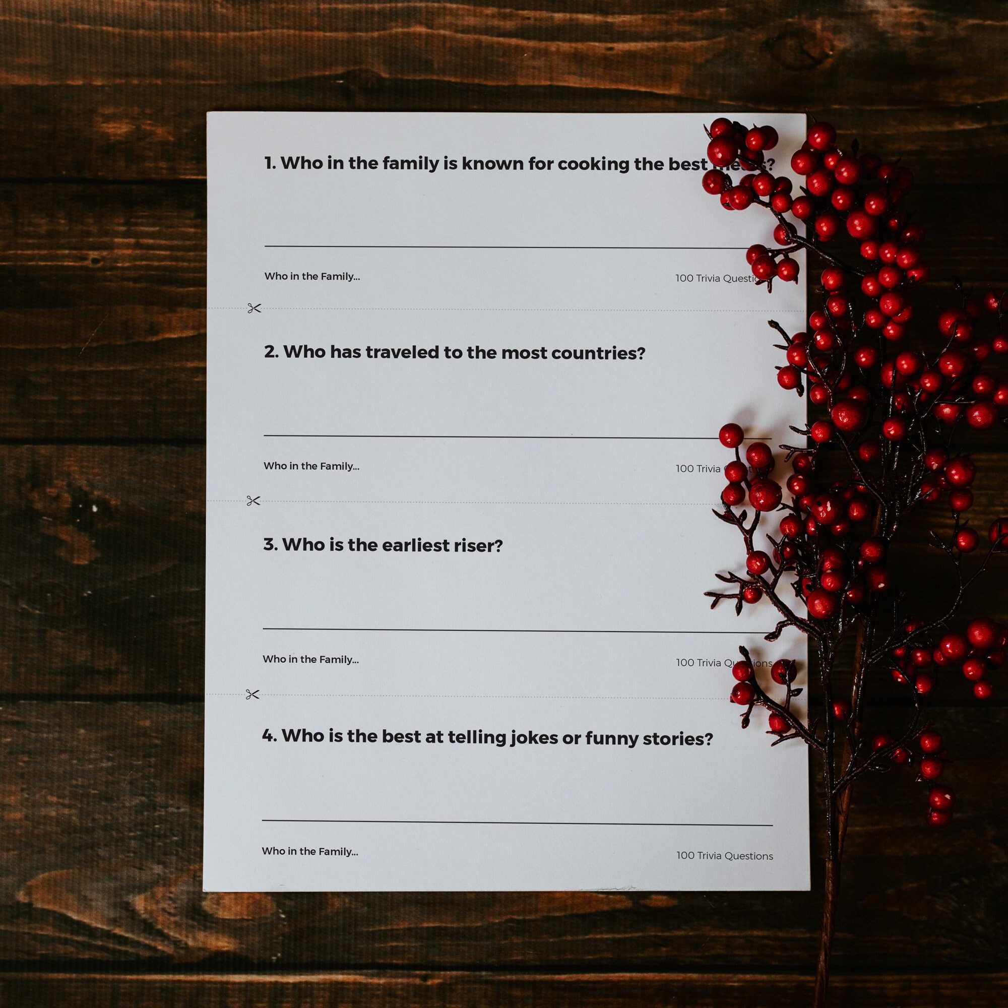 Who in the Family Trivia Questions - Etsy