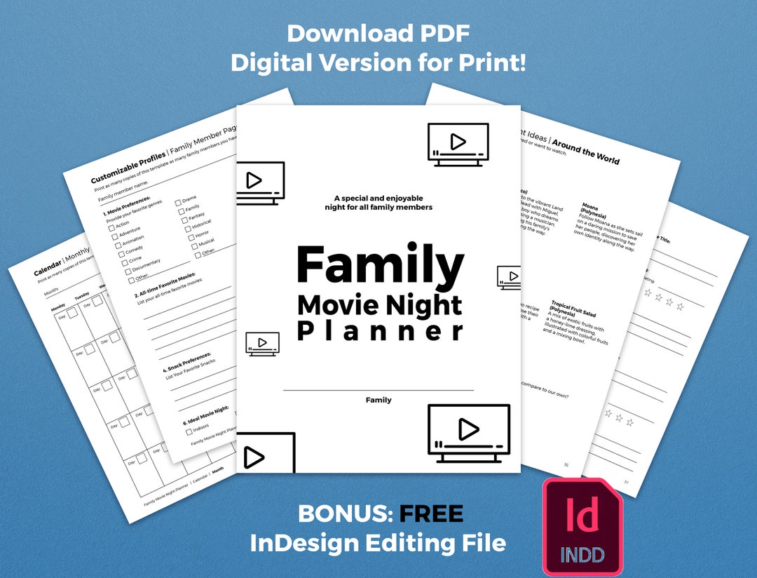 Family Movie Night Planner - Etsy
