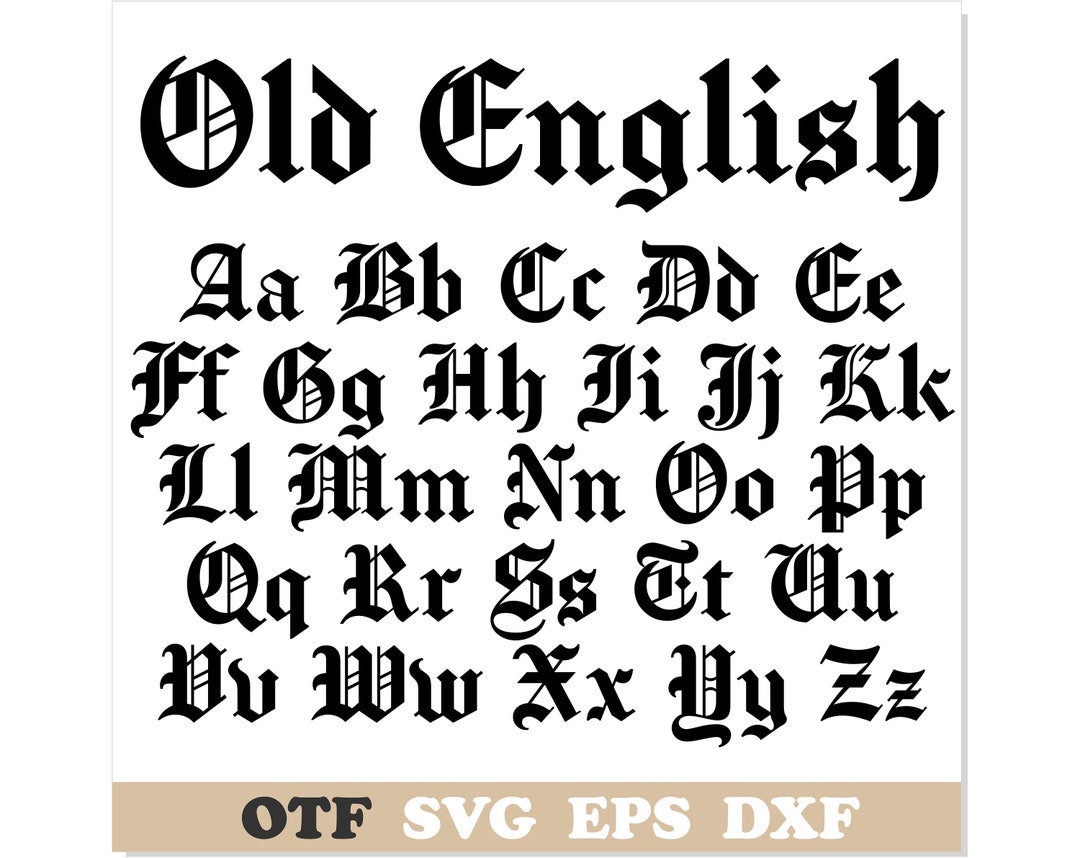 Old English Font TTF, Old English Font SVG Cricut, Old English Font Otf ...