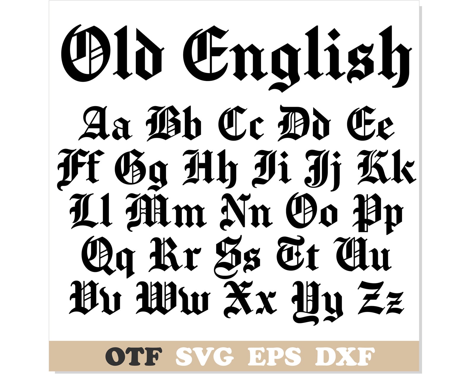 Old English Font TTF, Old English Font SVG Cricut, Old English Font Otf ...
