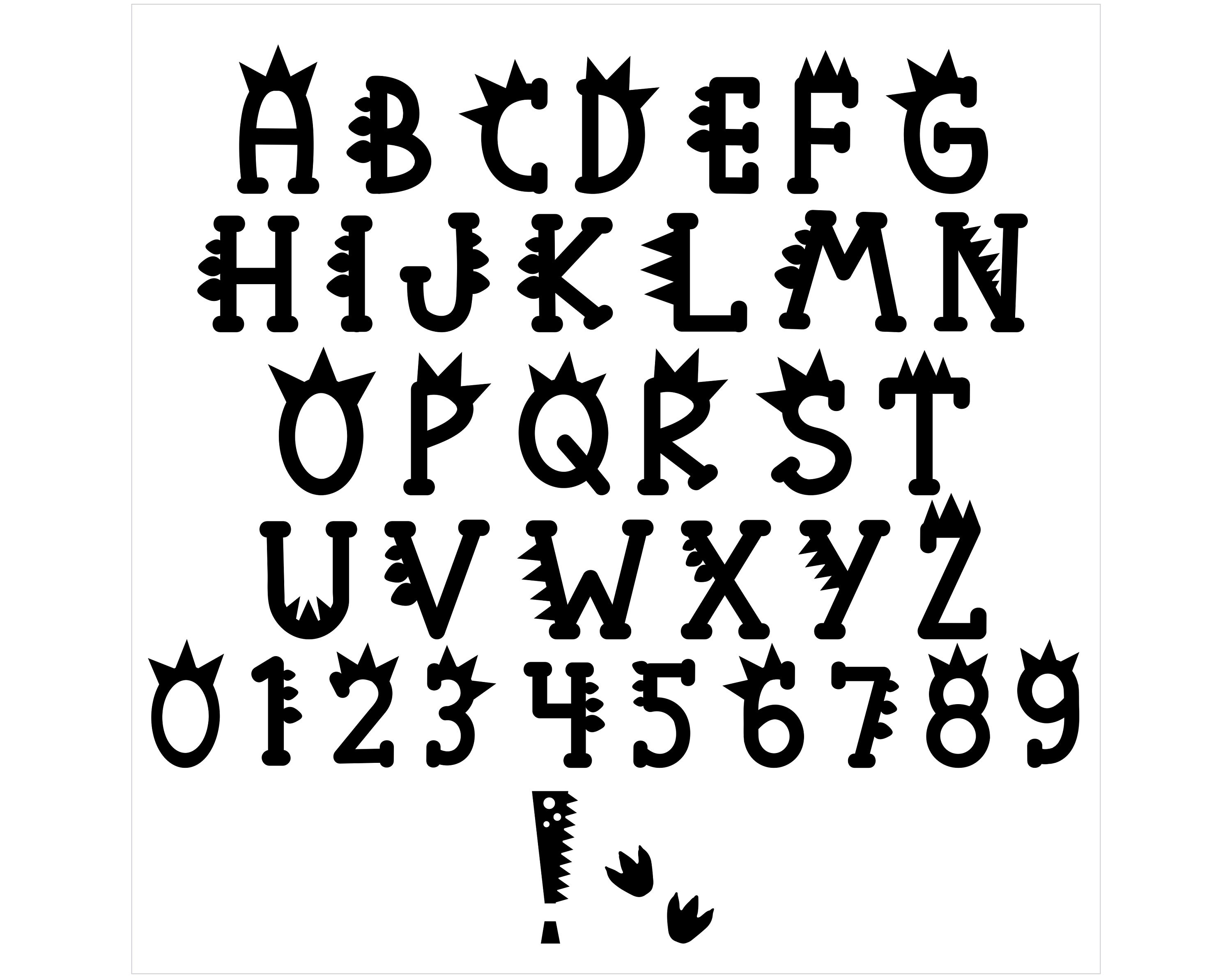 Dinosaur Font TTF, Dinosaur Font SVG, Dinosaur Letters Svg, Dinosaur ...