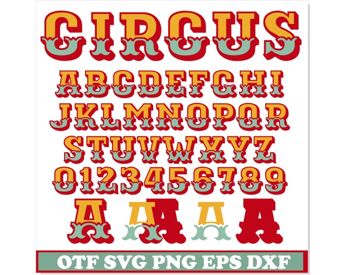 Circus Font Carnival Font Circus Letters Font Circus Font Numbers ...