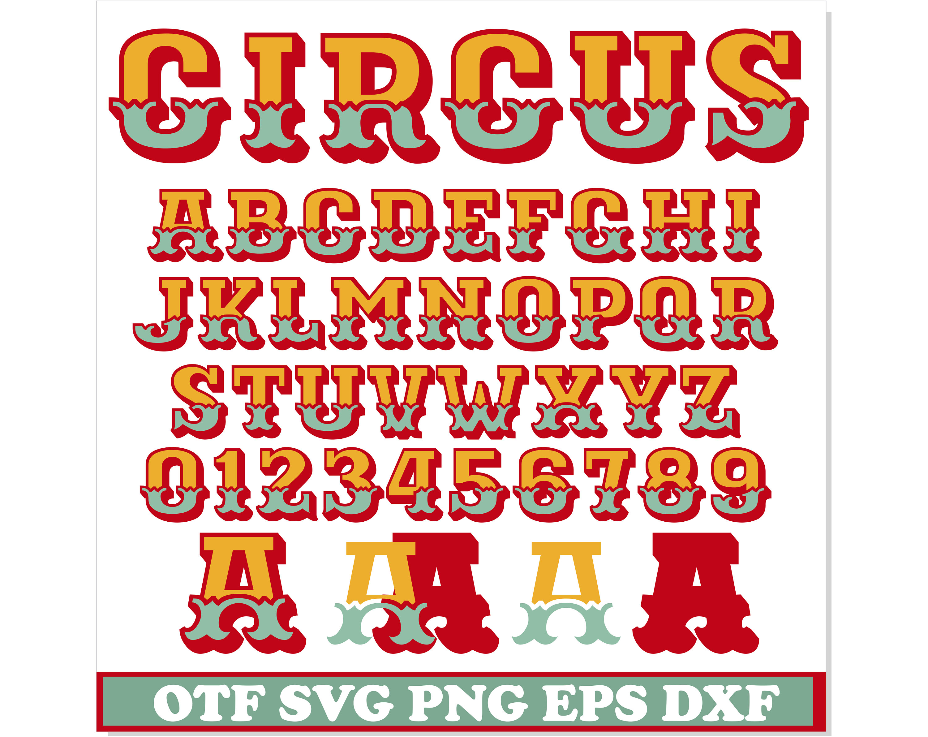 Circus Font SVG Layered, Circus Font TTF, Circus Font PNG, Vintage Font ...