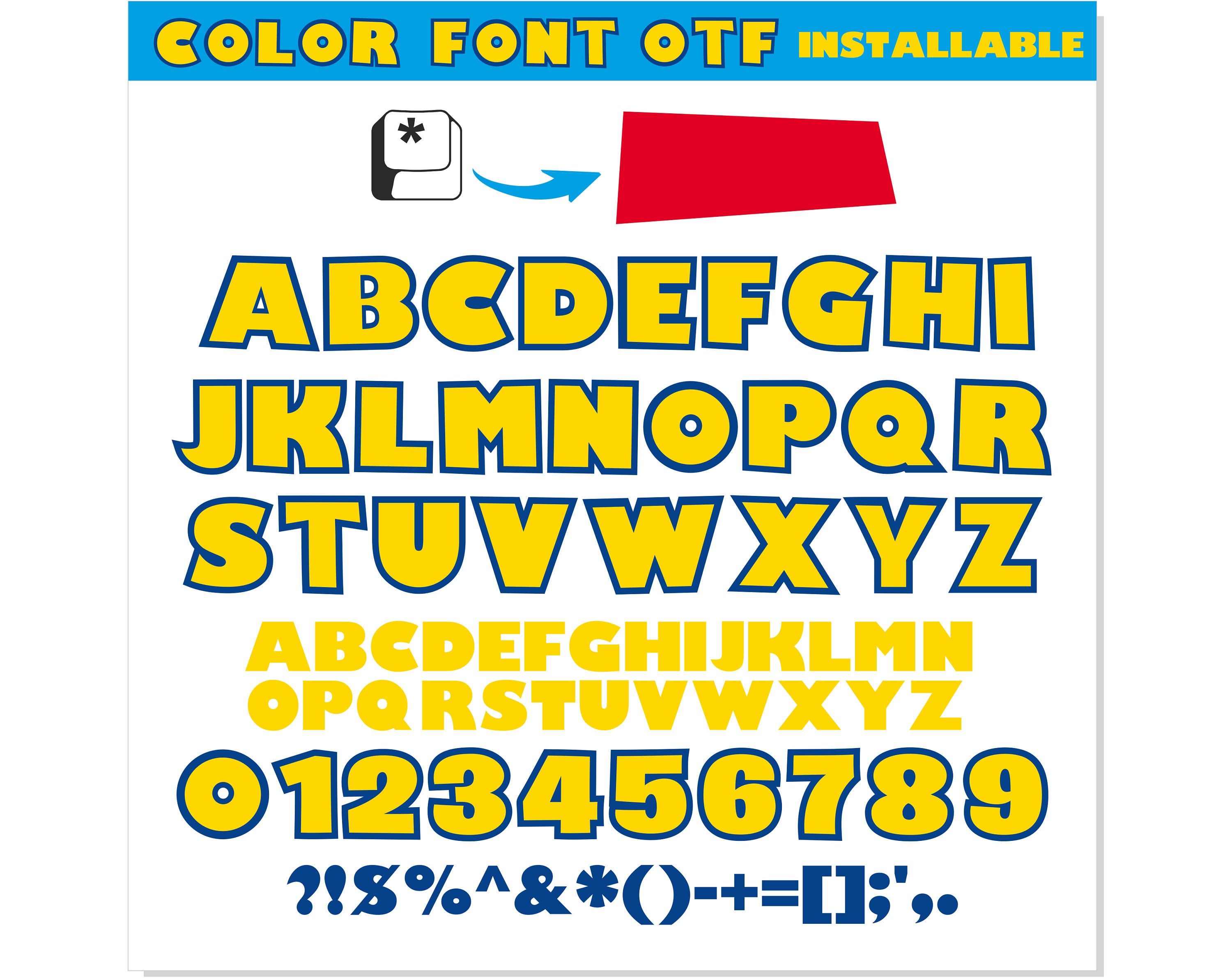 Toy Story Color Font OTF Installable, Toy Story Font SVG, Toy Story ...