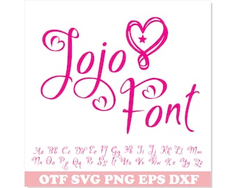 Jojo Font TTF, Jojo Letters Svg Png, Valentine Day Font, Heart Font ...