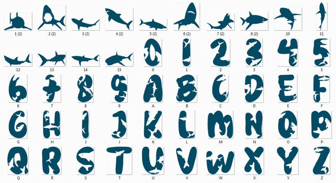 Shark Bundle SVG TTF PNG Shark Svg, Shark Font Ott, Shark Font Svg ...