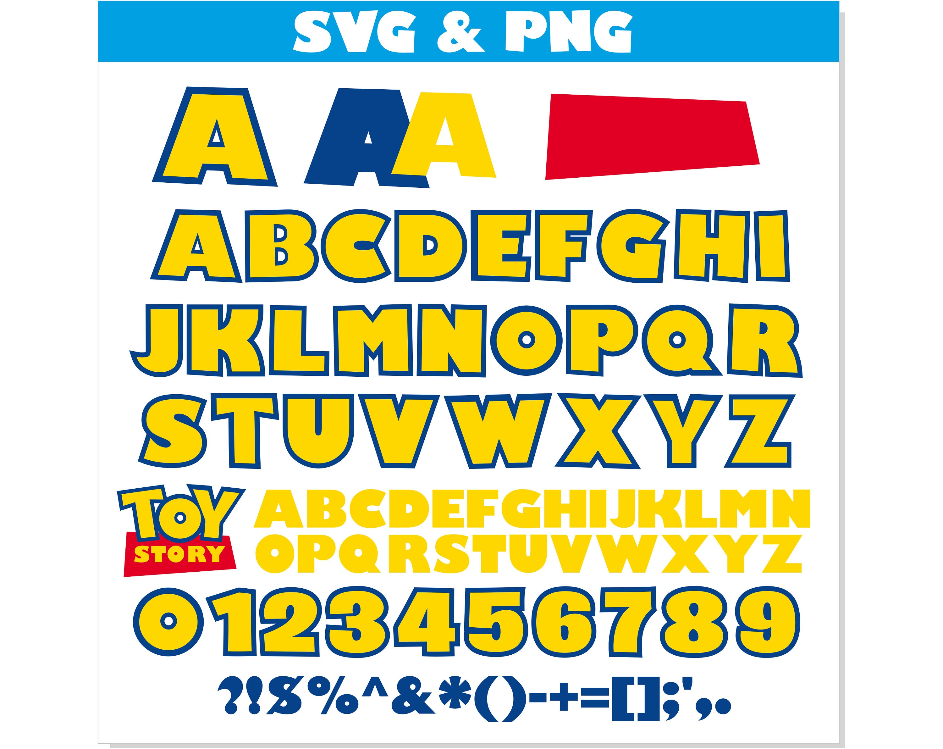 Toy Story Color Font OTF Installable, Toy Story Font SVG, Toy Story ...