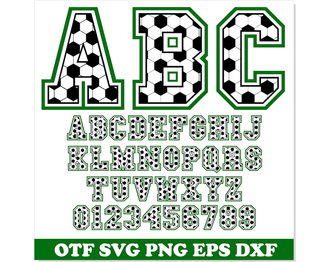 Soccer Ball Font SVG PNG TTF, Football Font Otf, Soccer Ball Letters ...