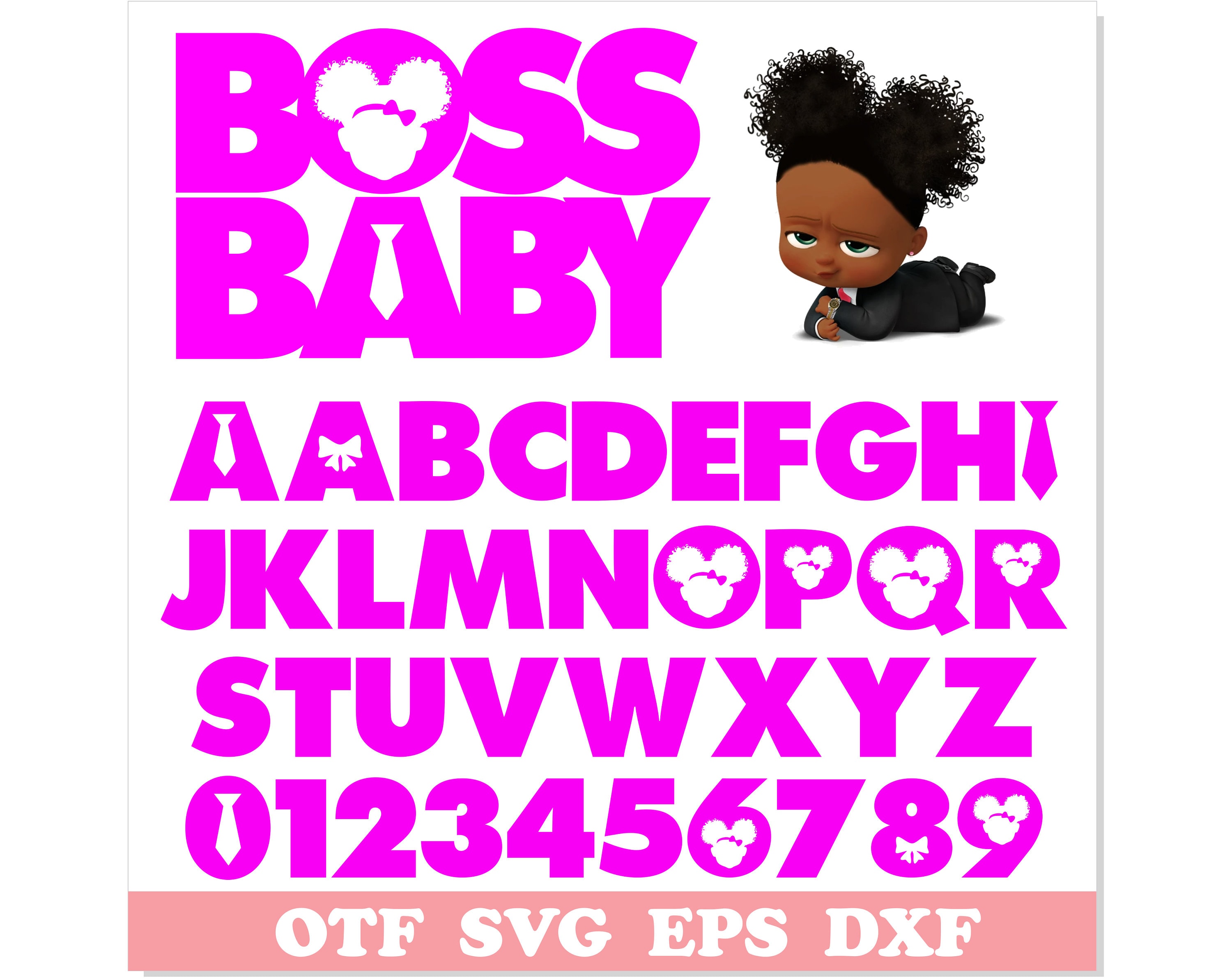 African American Boss Baby Girl Font TTF SVG, Boss Baby Girl Logo, Boss ...