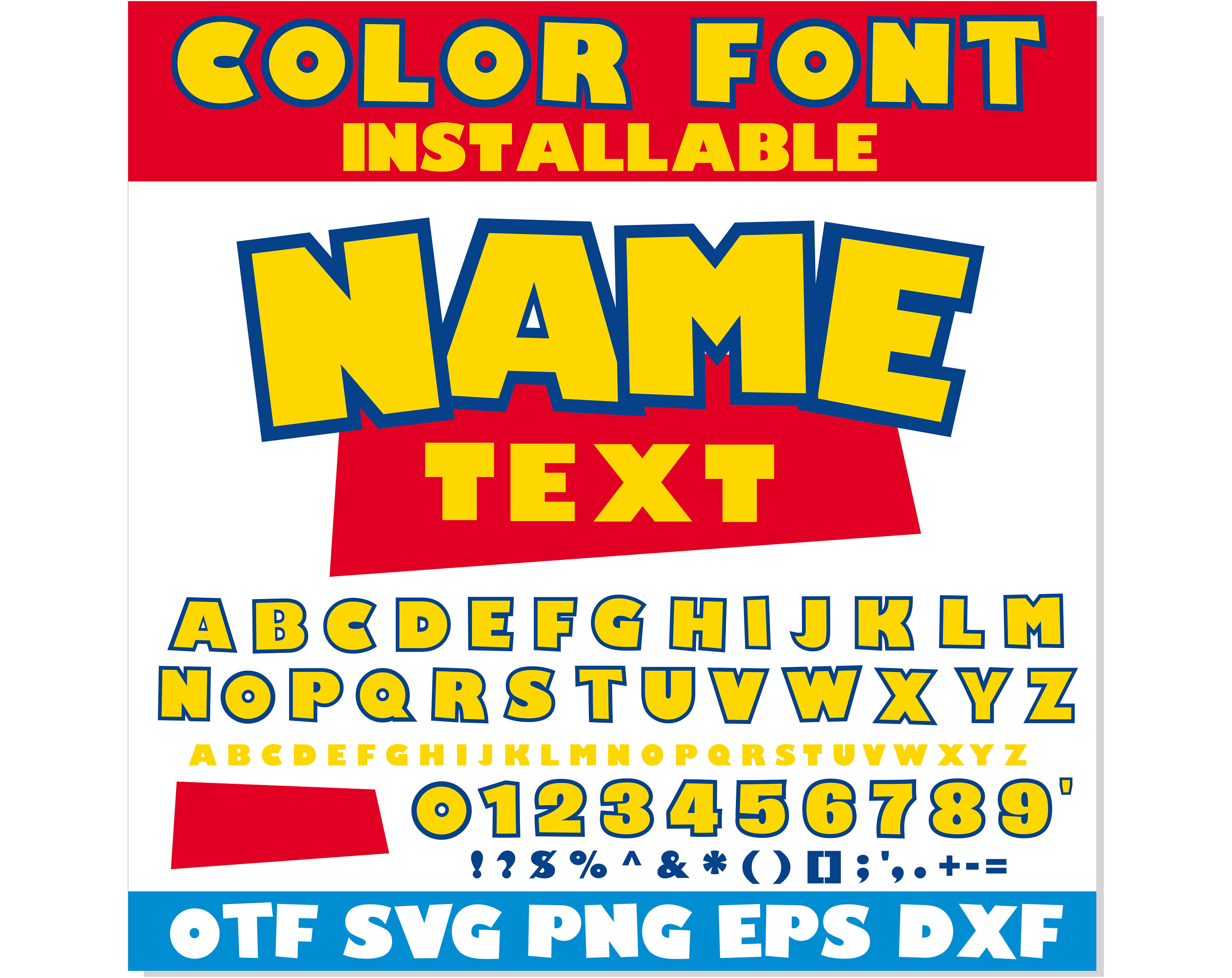 Toy Story Color Font OTF Installable, Toy Story Font SVG, Toy Story ...