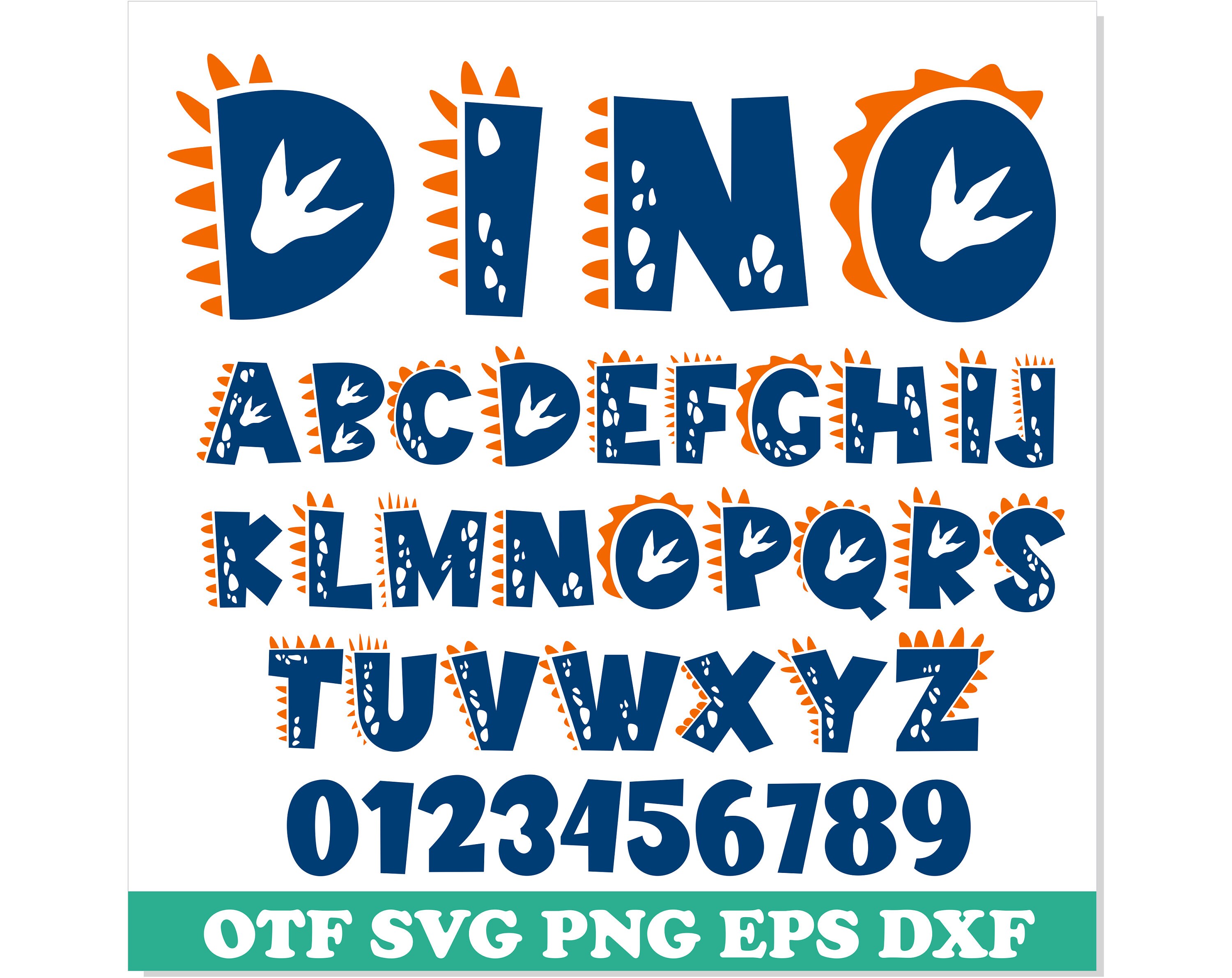 Dinosaur Font SVG PNG, Dinosaur Font TTF, Dino Letters Svg, Baby Font Svg, Dino Font, Childrens ...