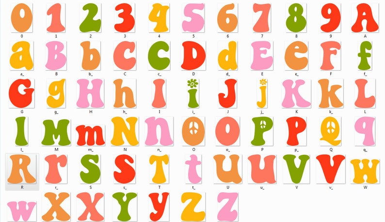 Hippie Font SVG TTF PNG, Groovy Font, Retro Font, Hippie Letters Svg Cricut, Hippie Shirt Svg ...