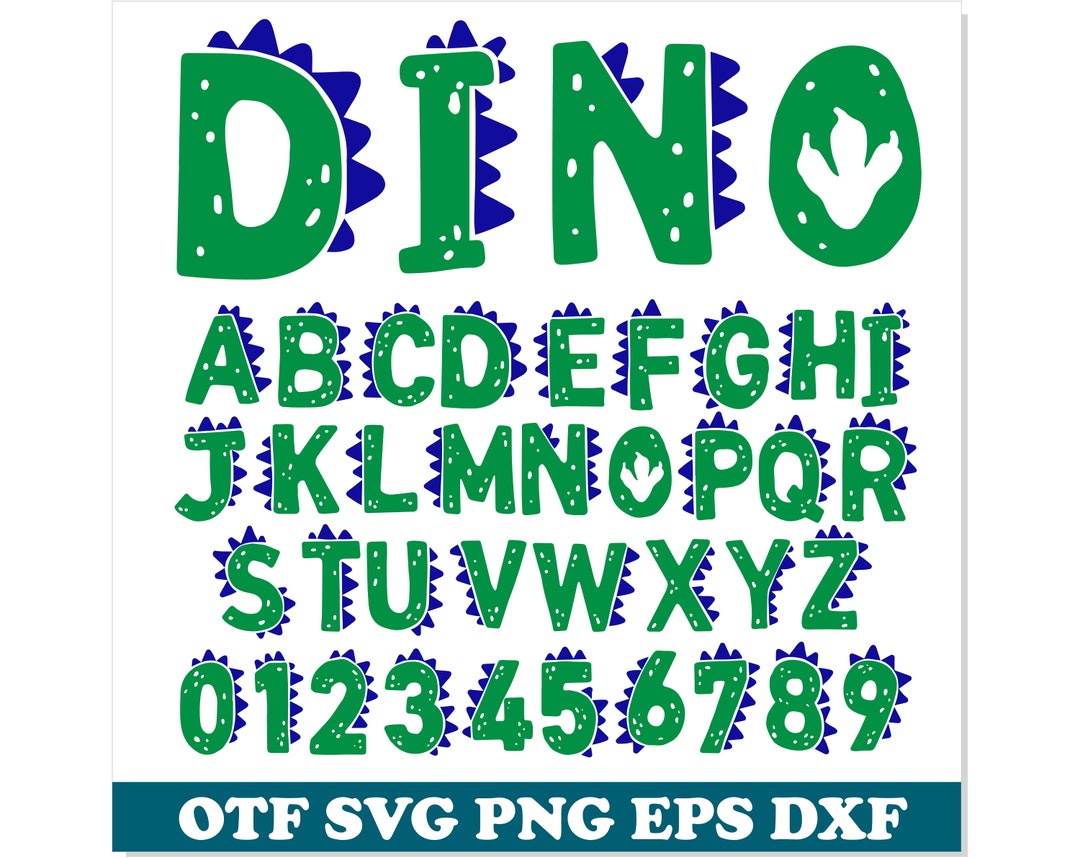 Dinosaur Font SVG Cricut, Dinosaur Font Png, Dino Font Ttf, Dino ...