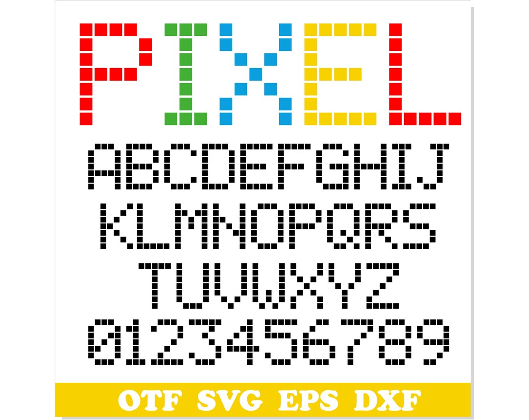 Pixel Font SVG, Pixel Font TTF, Arcade Game Font Svg, Scoreboard Font ...