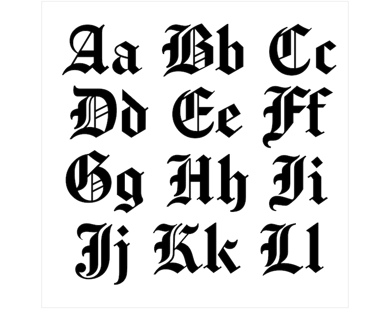 Old English Font TTF, Old English Font SVG Cricut, Old English Font Otf ...