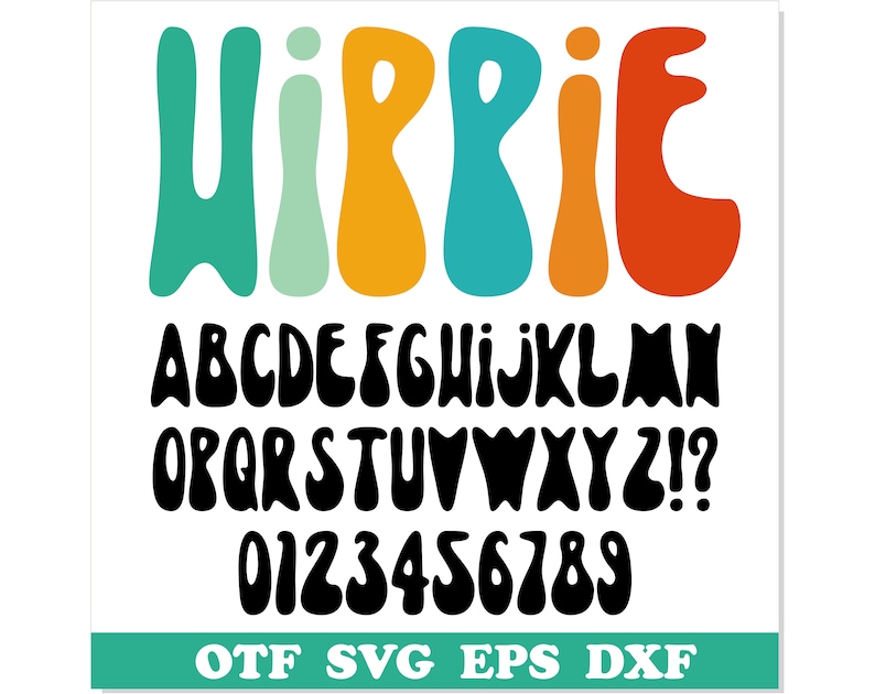 Hippie Font TTF, Hippie Font SVG, Groovy Font, Modern Font Psychedelic ...