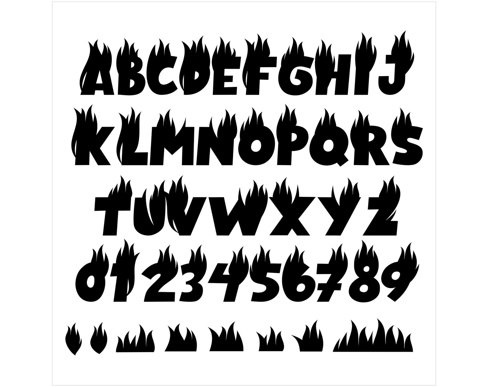 Flame Fire Font SVG Bundle, Flame Font TTF, Flame Fire Svg, Fire Font ...