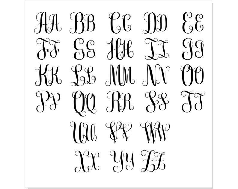 Fancy Cursive Monogram Font SVG OTF Calligraphy Monogram Font Svg ...